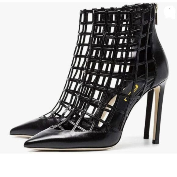 FSJ | Shoes | Fsj Womens Sexy Caged Cutout Pointed Toe Ankle Boots ...